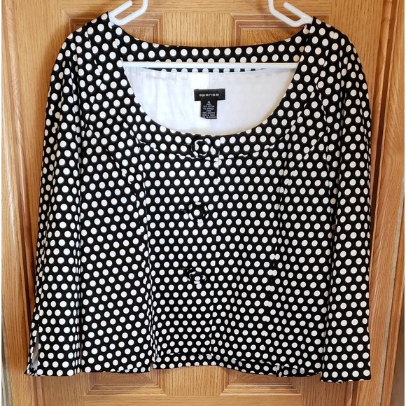 Spense | Sweaters | Spense Size Xl Black White 34 Sleeve Shrug | Poshmark